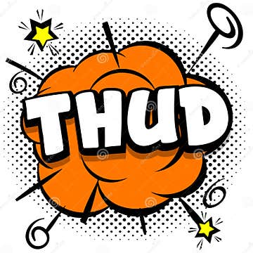 Thud Comic Bright Template with Speech Bubbles on Colorful Frames Stock ...