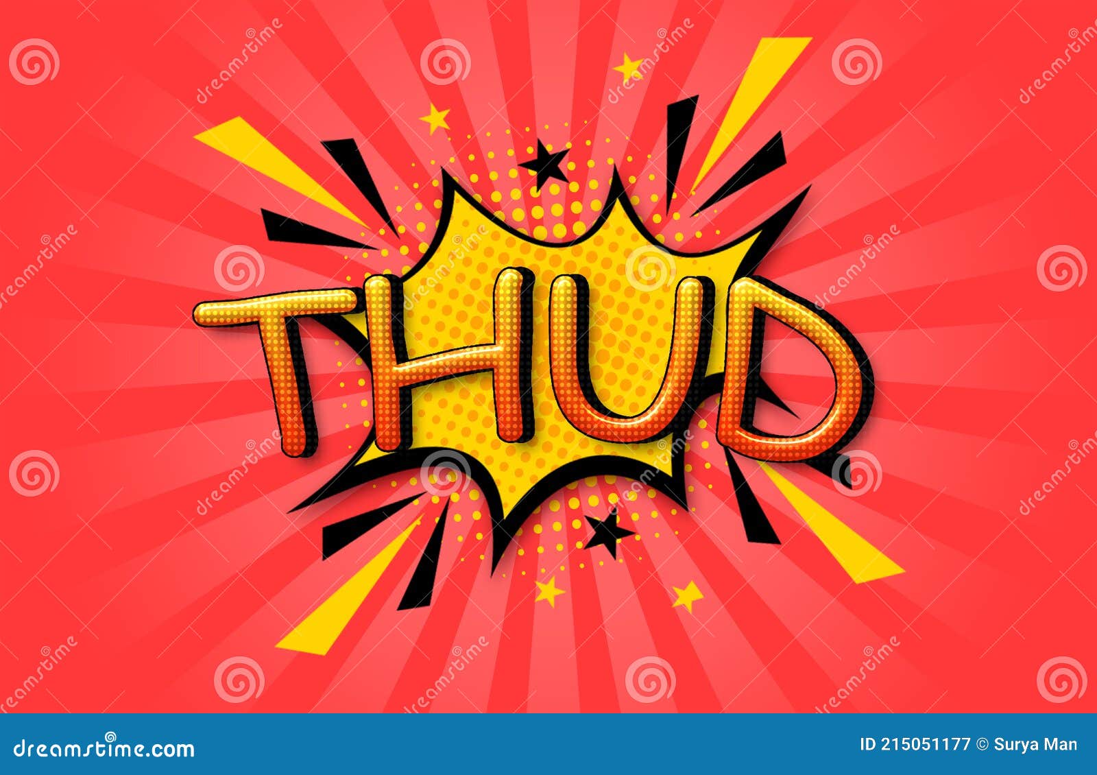 Thud Comic Speech 3d Text Style Effect Alta Resolución Ilustración del ...