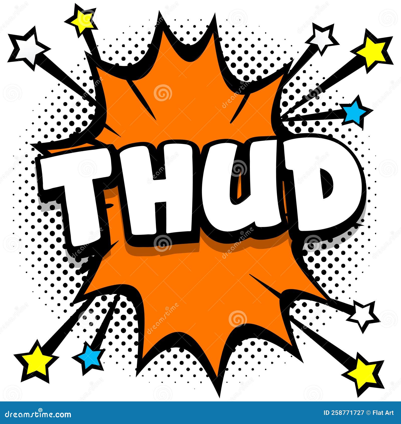 Thud Pop Art Comic Speech Bubbles Book Sound Effects Stock Vector ...