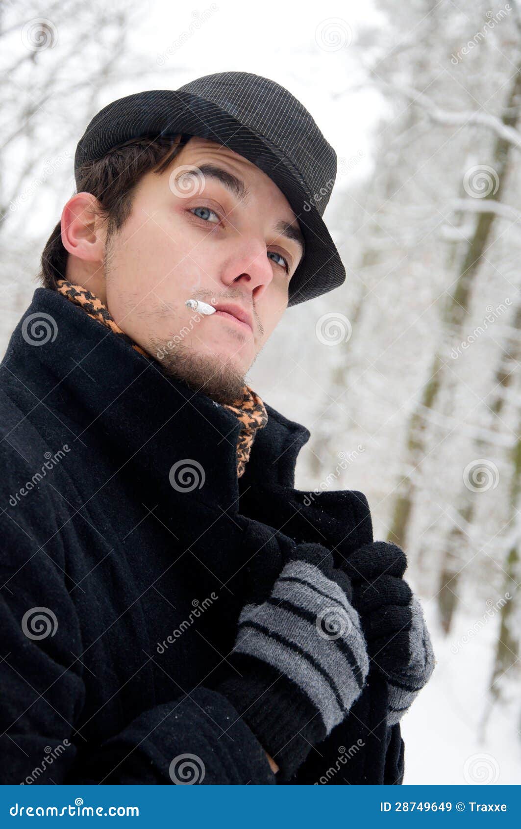 Thug stock image. Image of snow, smile, cheerful, tree - 28749649