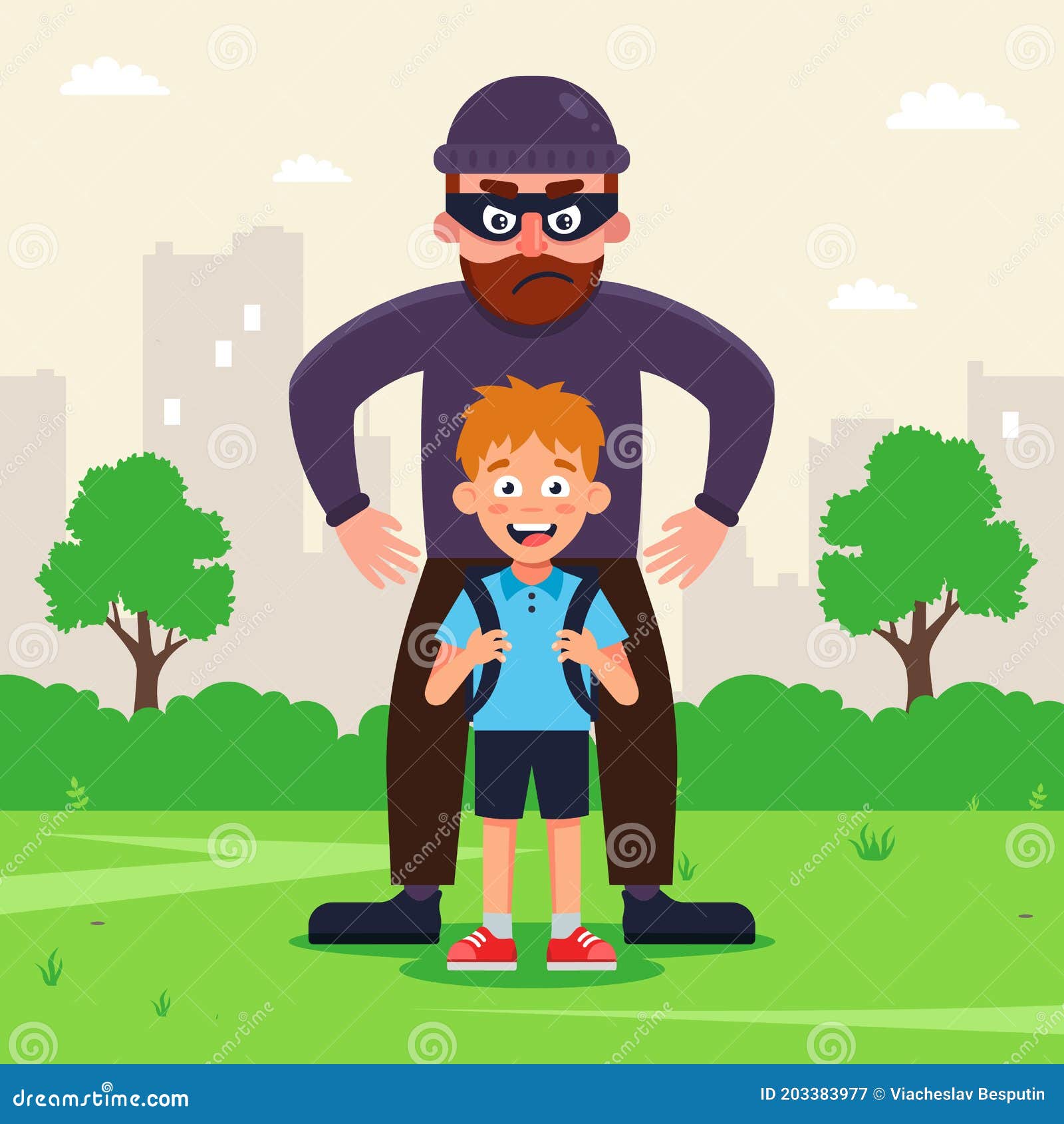 A Thug Kidnaps a Child for Ransom. Stock Vector - Illustration of ...