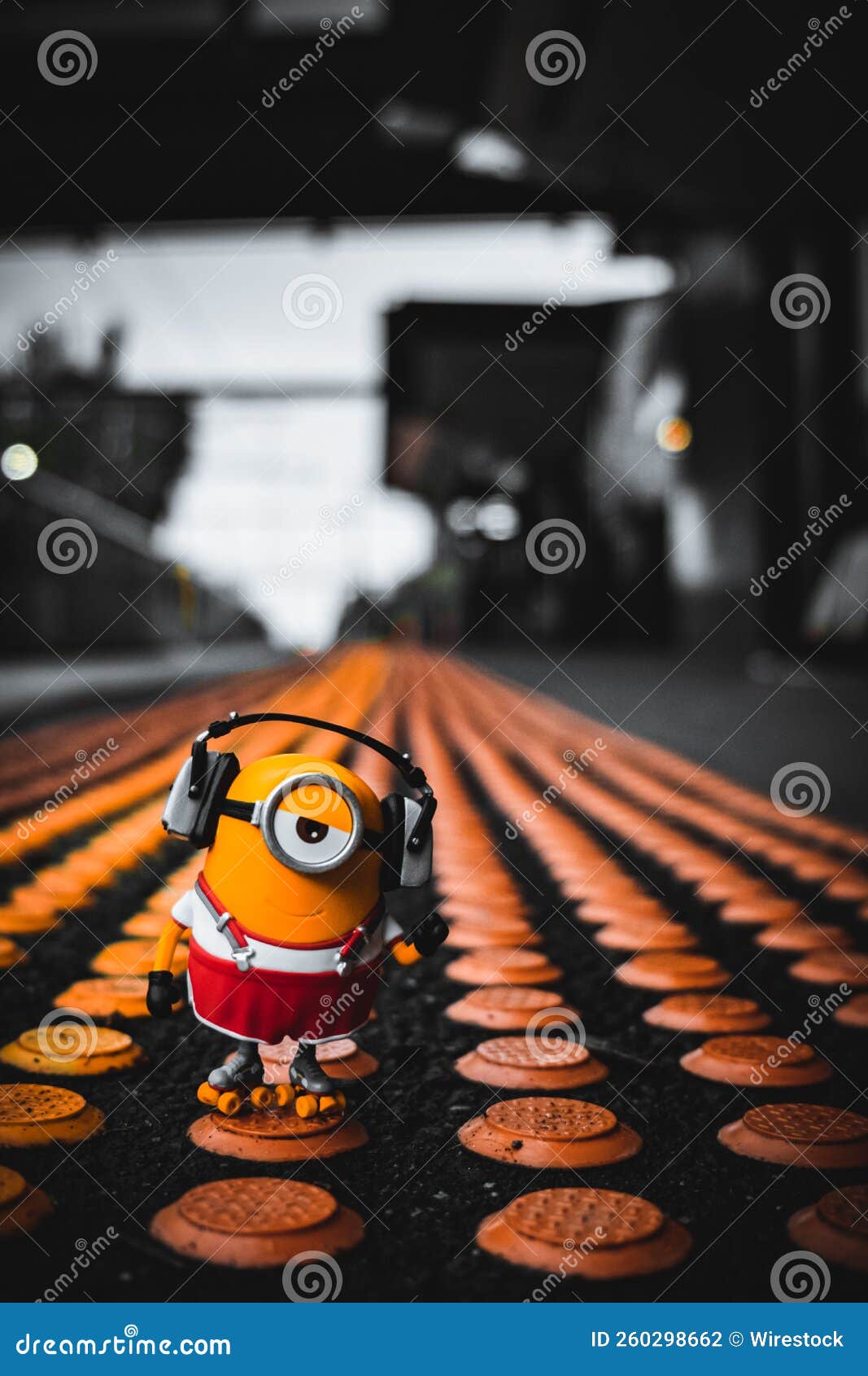 Thug-life Minion (Kevin) on a Orange Floor, Vertical Editorial ...