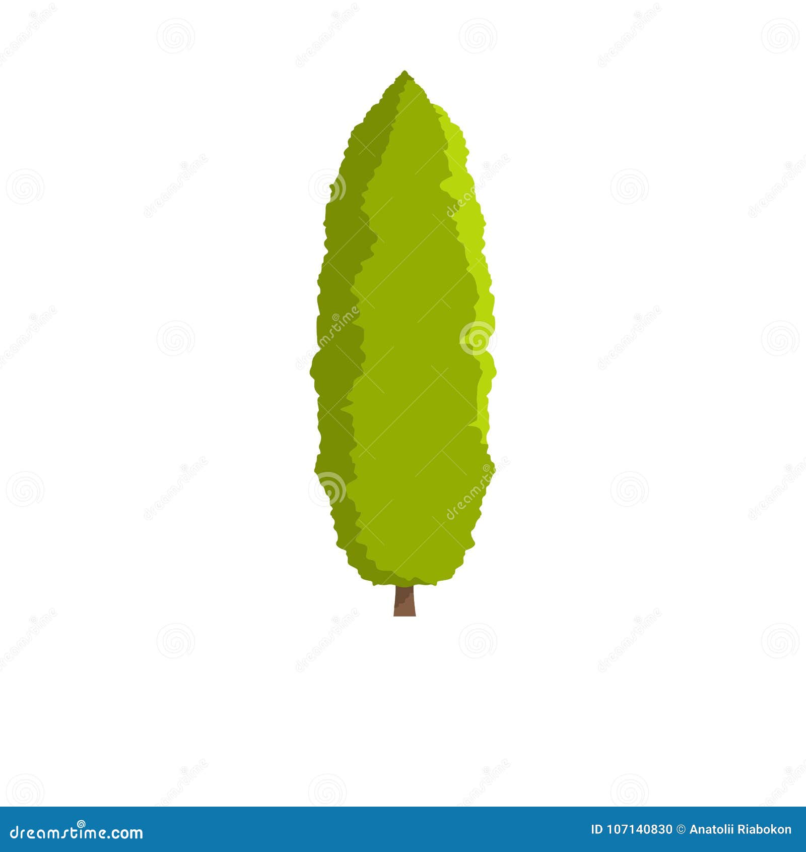 Thuja Tree Icon, Flat Style Stock Vector - Illustration of birch ...