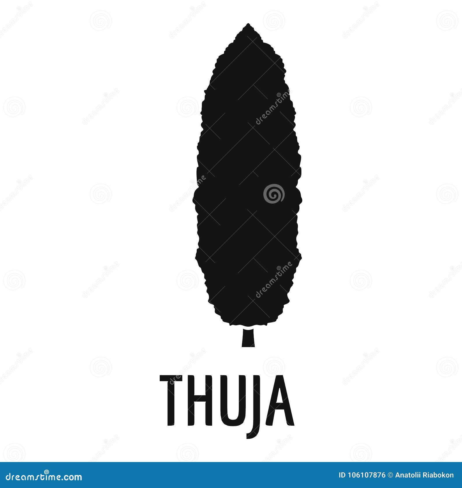 Thuja Tree Icon, Simple Black Style Stock Vector - Illustration of ...