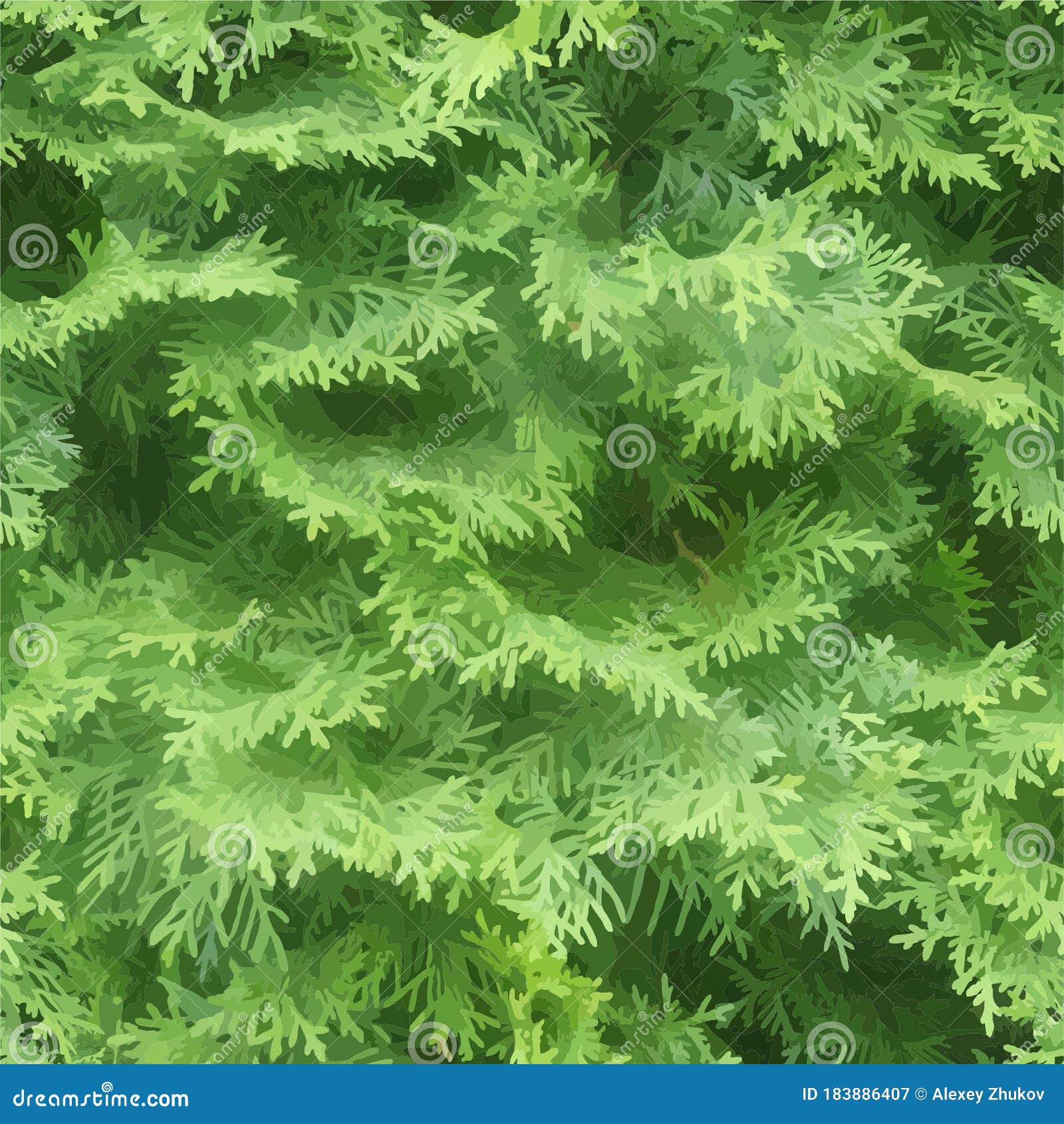 Thuja Tree Seamless Pattern Background Vector Image Stock Vector ...