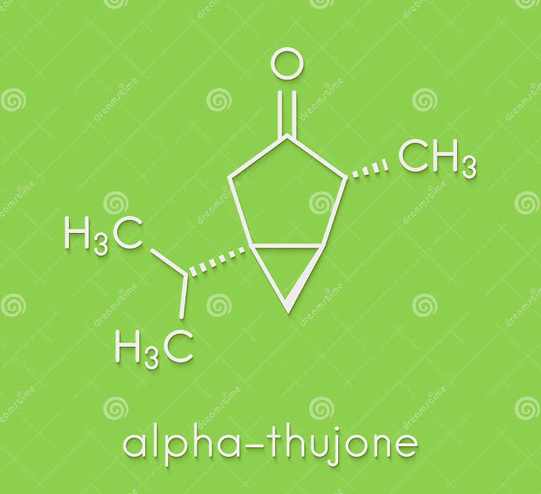 Thujone Absinthe Molecule, Chemical Structure. Skeletal Formula. Stock ...