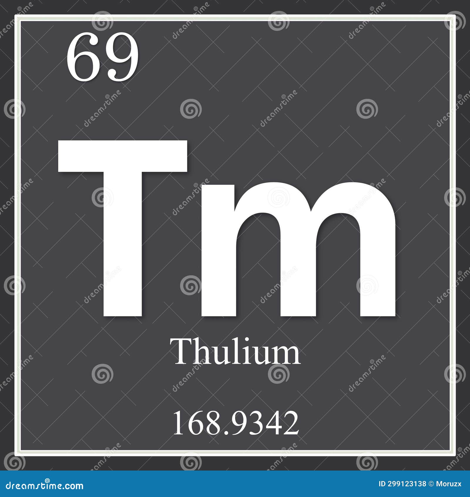 Thulium Chemical Element, Dark Square Symbol Stock Illustration ...