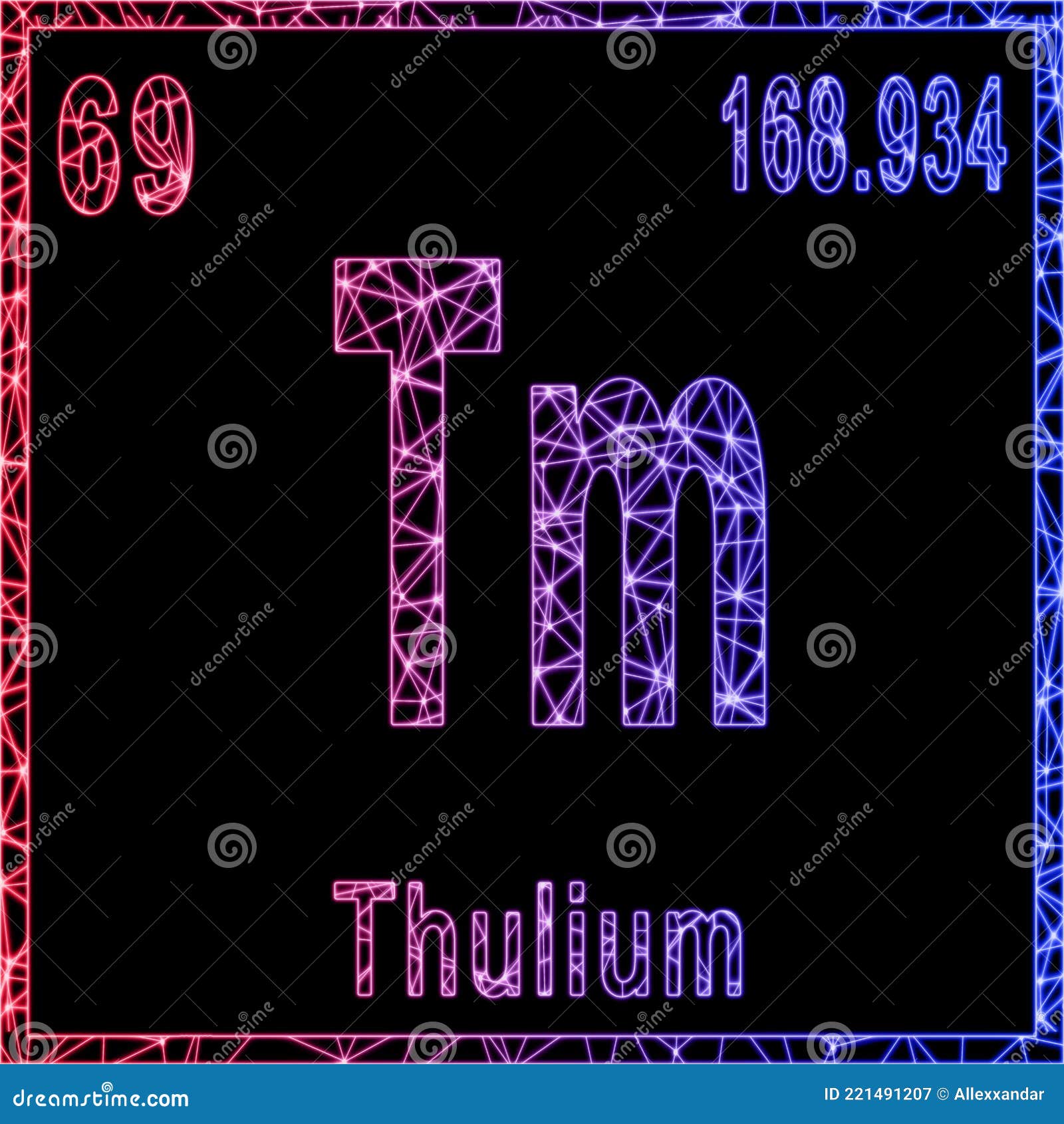 Thulium Tm, Chemical Element Sign. 3D Rendering Isolated On White ...