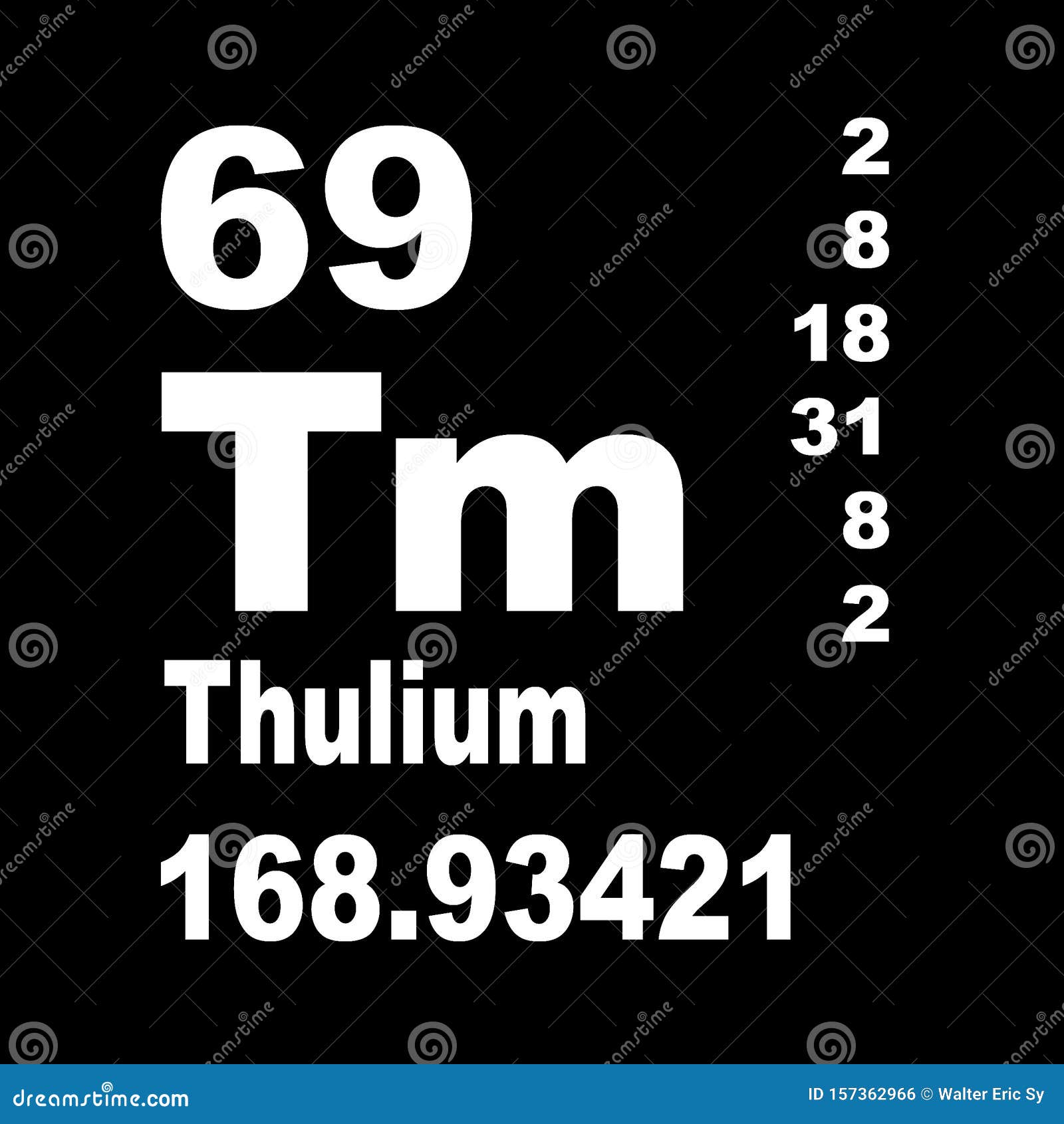 Thulium, Tm, Periodic Table Element Stock Illustration | CartoonDealer ...