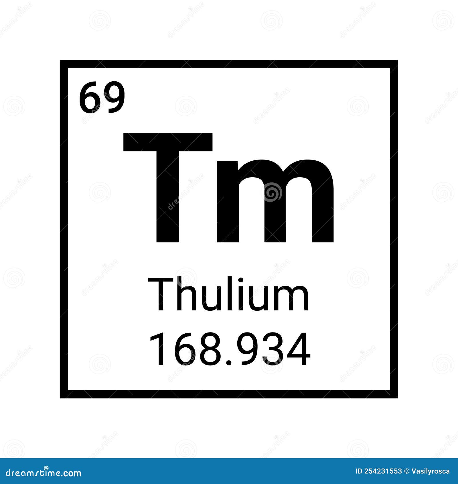 Thulium Tm, Element Symbol From Periodic Table Series Royalty-Free ...