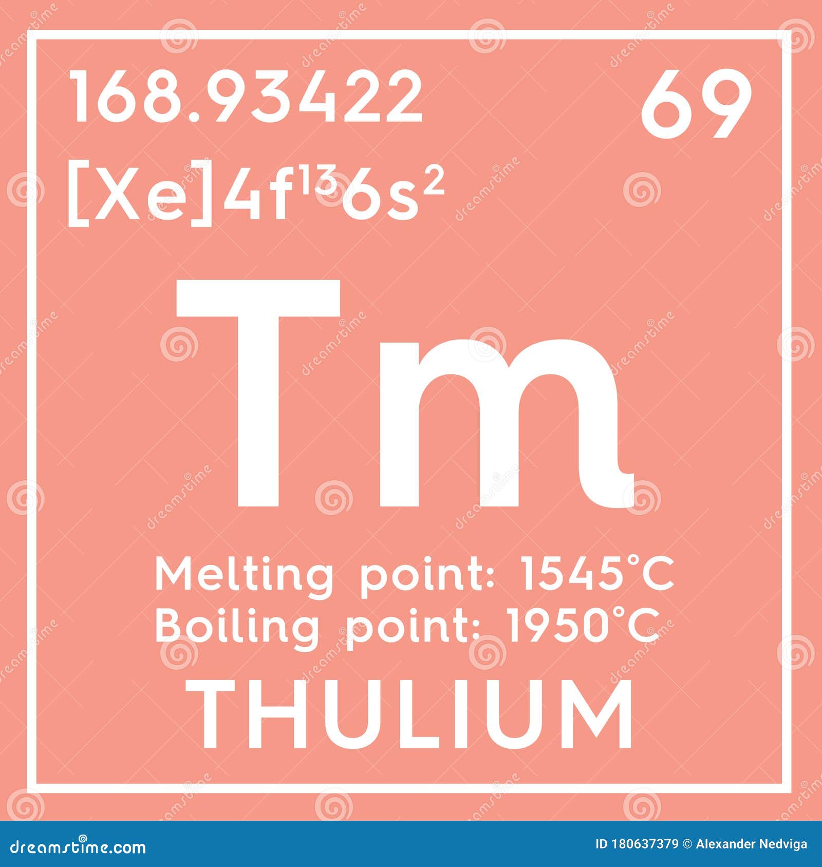 Cube With Thulium Number 69 Periodic Table Royalty-Free Stock Photo ...