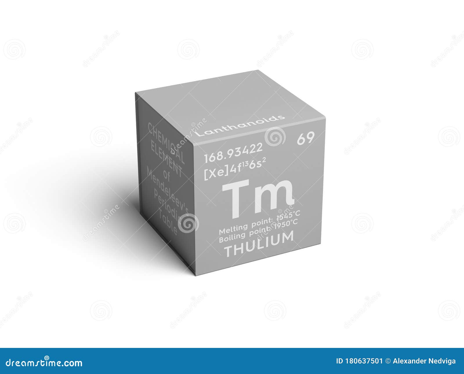 Cube With Thulium Number 69 Periodic Table Royalty-Free Stock Photo ...