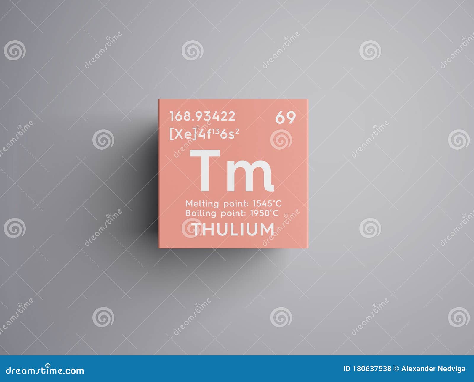Cube With Thulium Number 69 Periodic Table Royalty-Free Stock Photo ...