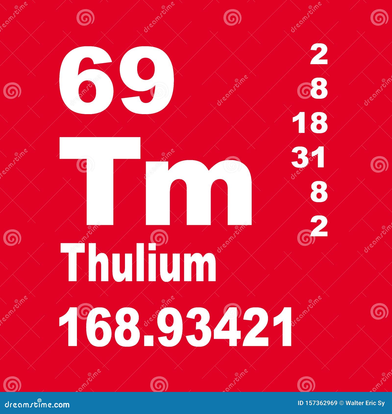 Thulium Periodic Table of Elements Stock Illustration - Illustration of ...