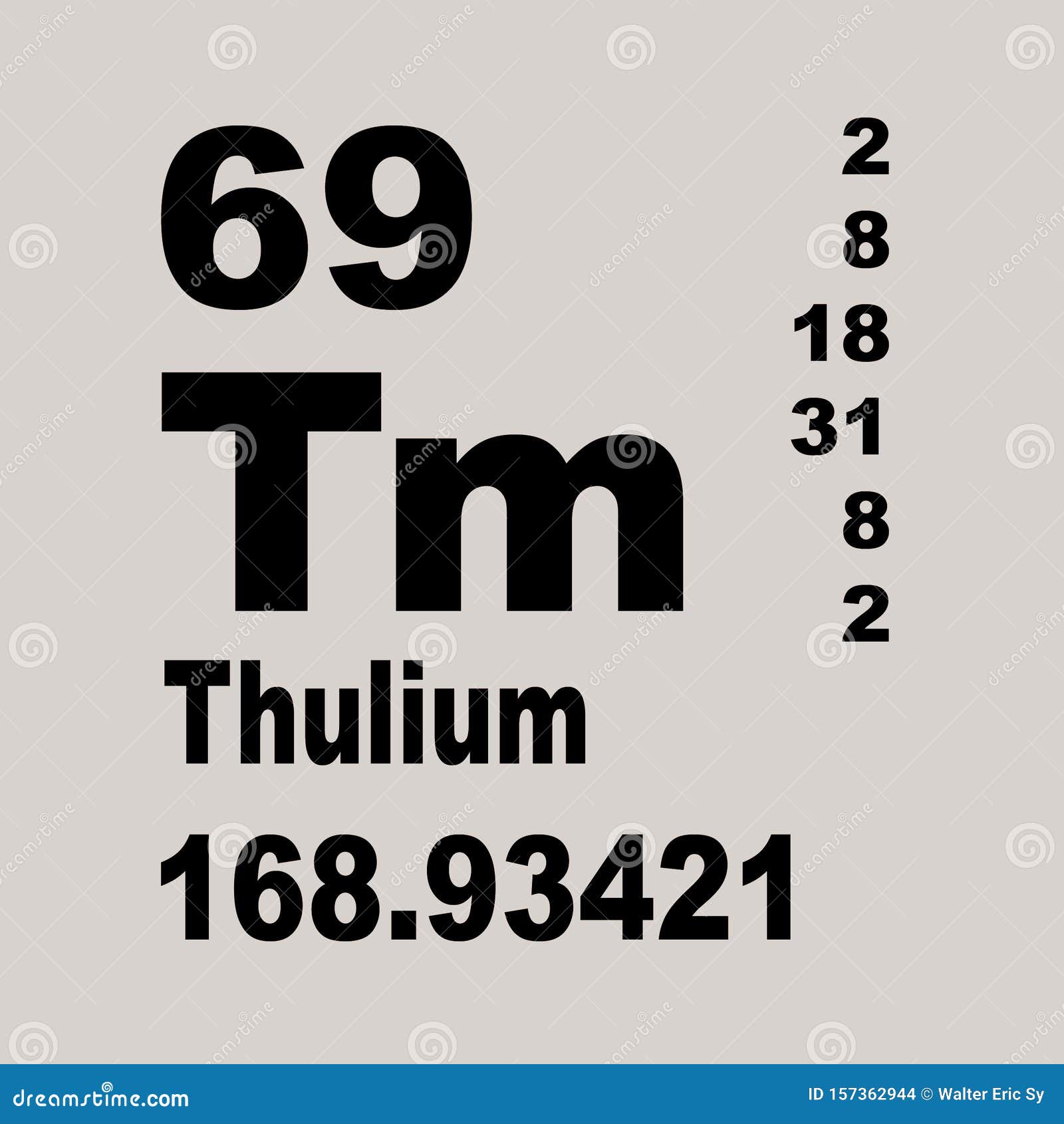 Thulium Periodic Table of Elements Stock Illustration - Illustration of ...
