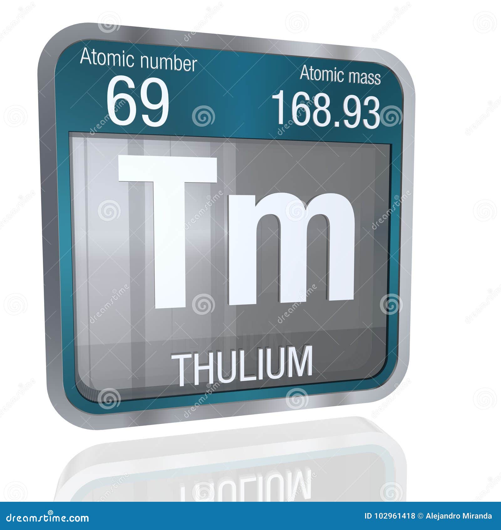Thulium Symbol. Chemical Element Of The Periodic Table. Vector Stock ...
