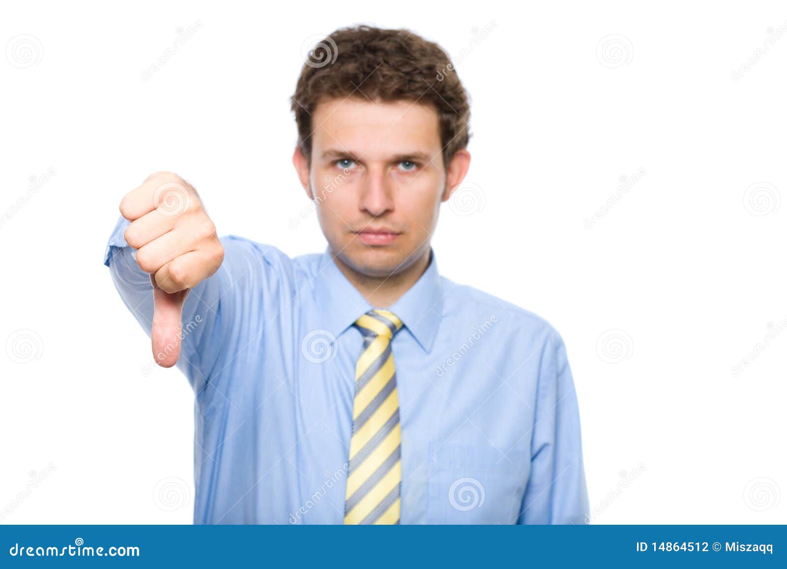 Thumb Down, Young Businessman, Isolated Stock Photo - Image of male ...