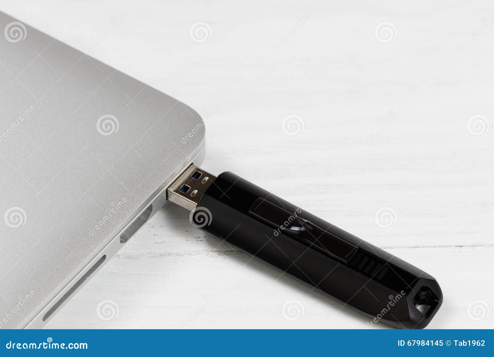 Thumb Drive Plugged into Laptop Computer Stock Image - Image of flash ...