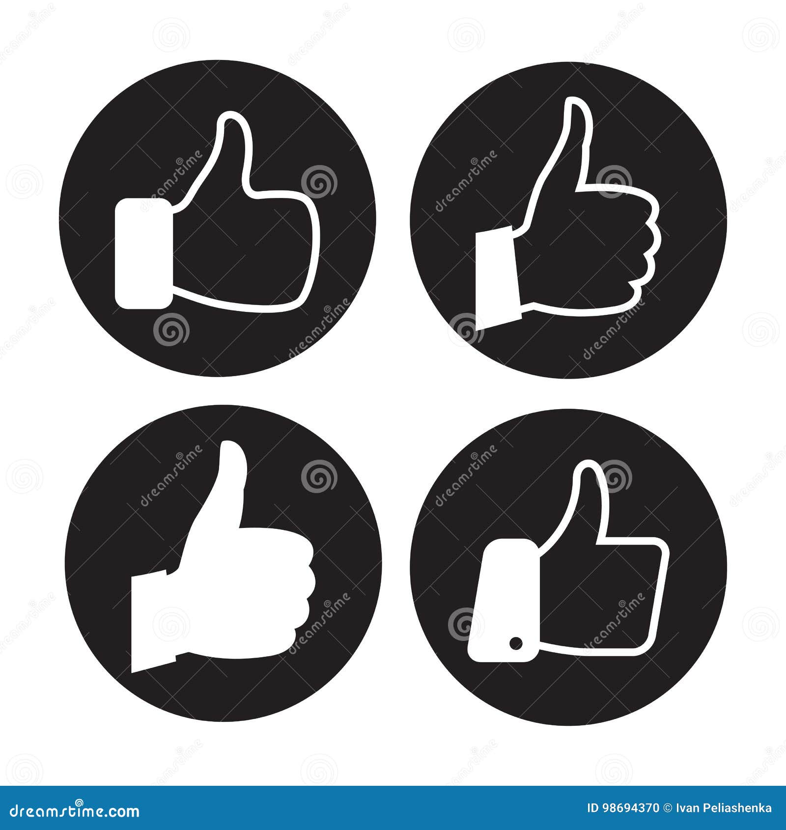 Thumb icons set stock illustration. Illustration of choice - 98694370