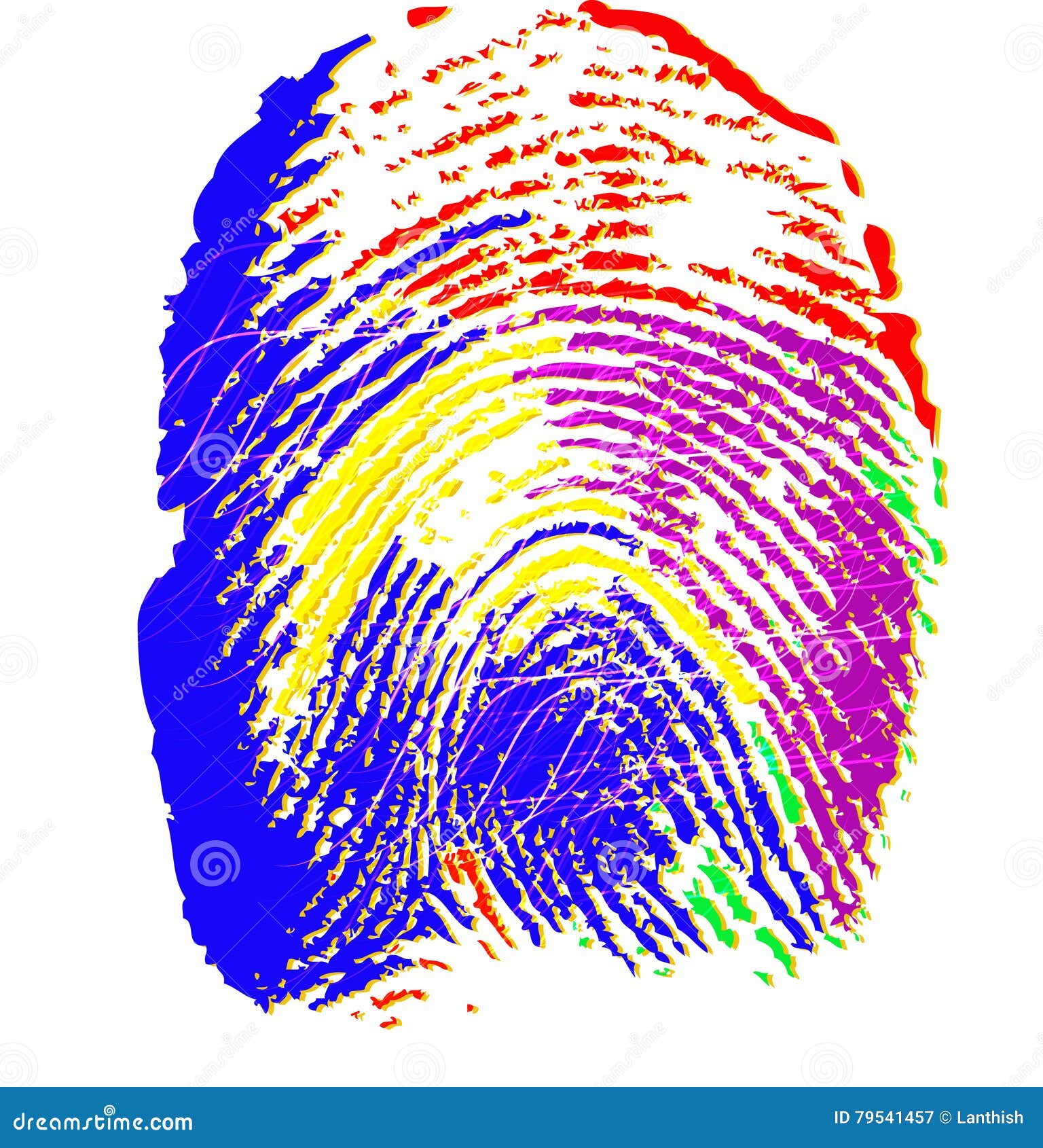 Thumb Impression stock vector. Illustration of blue, finger - 79541457