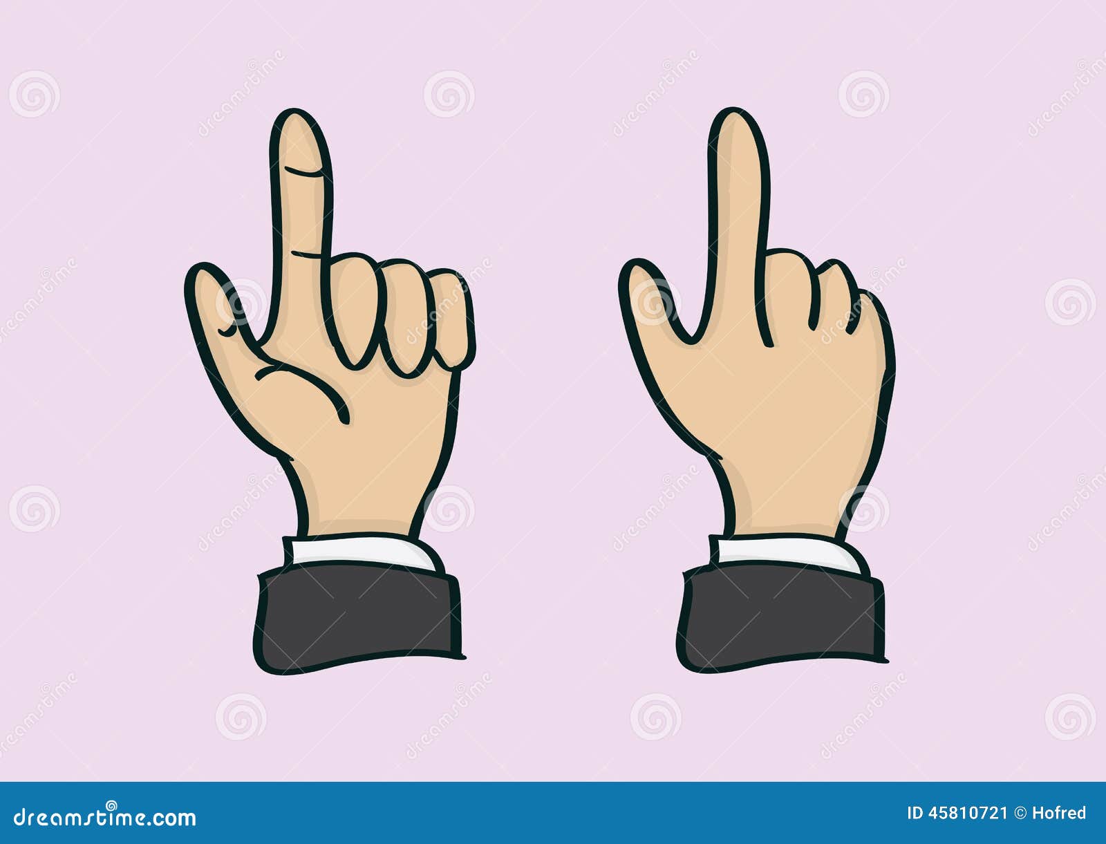 Thumb And Index Finger Hand Gesture In Front And Back View Stock Vector ...
