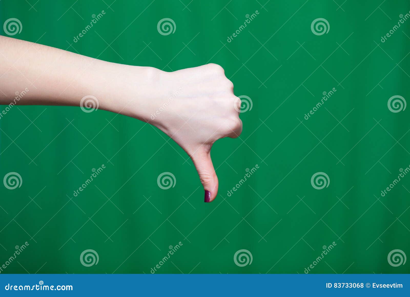 Thumb Up Female Hand Sign On A Dark Stock Photography | CartoonDealer ...