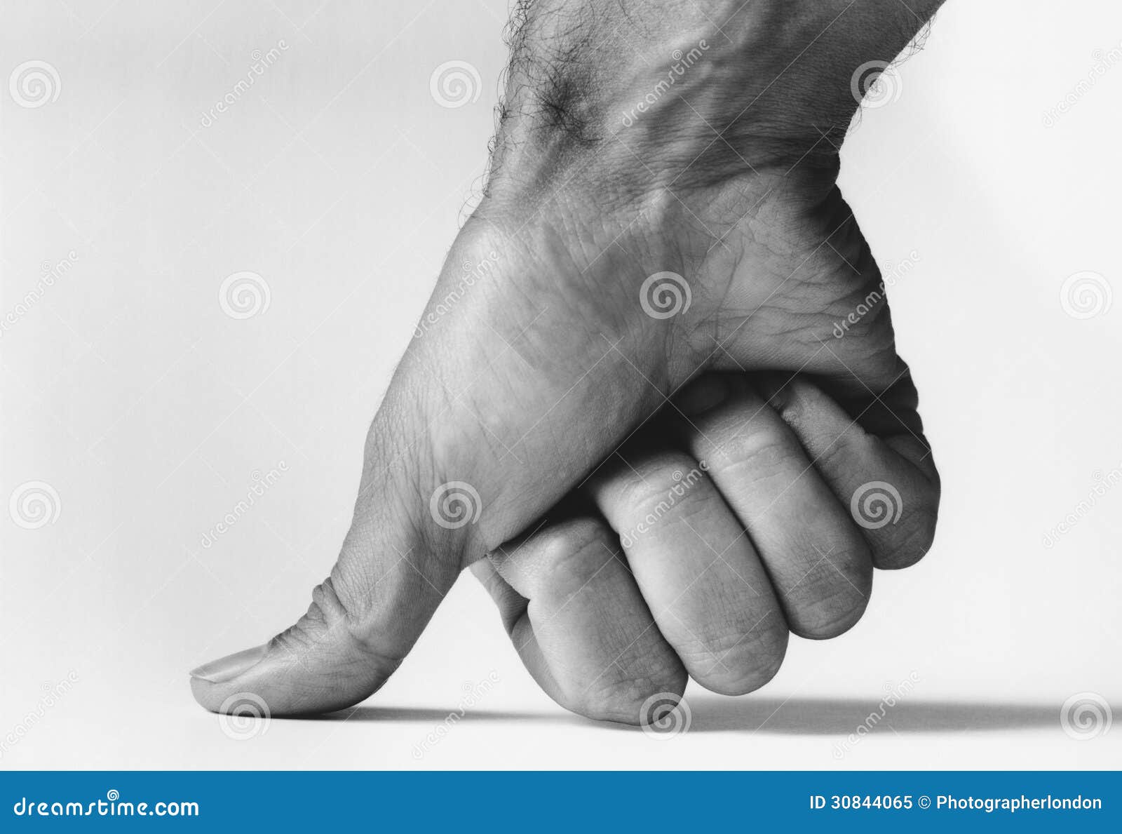 Thumb Pressing Down (b&w) (close-up) Stock Image - Image of background ...