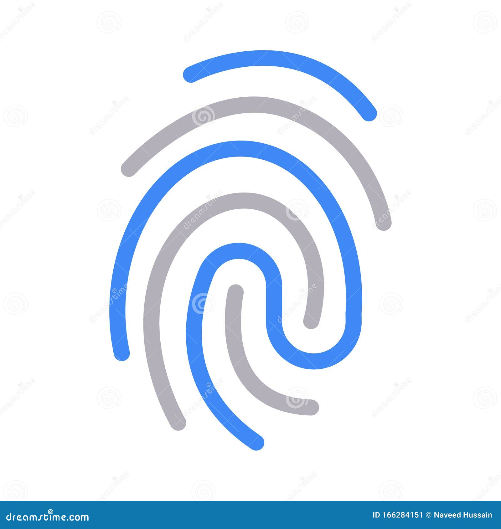 Thumb Print Vector Color Line Icon Stock Vector - Illustration of ...