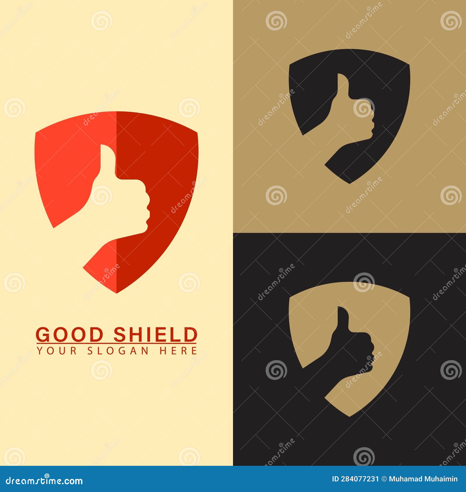 Thumb Shield Vector Logo Icon Stock Vector - Illustration of biometric ...