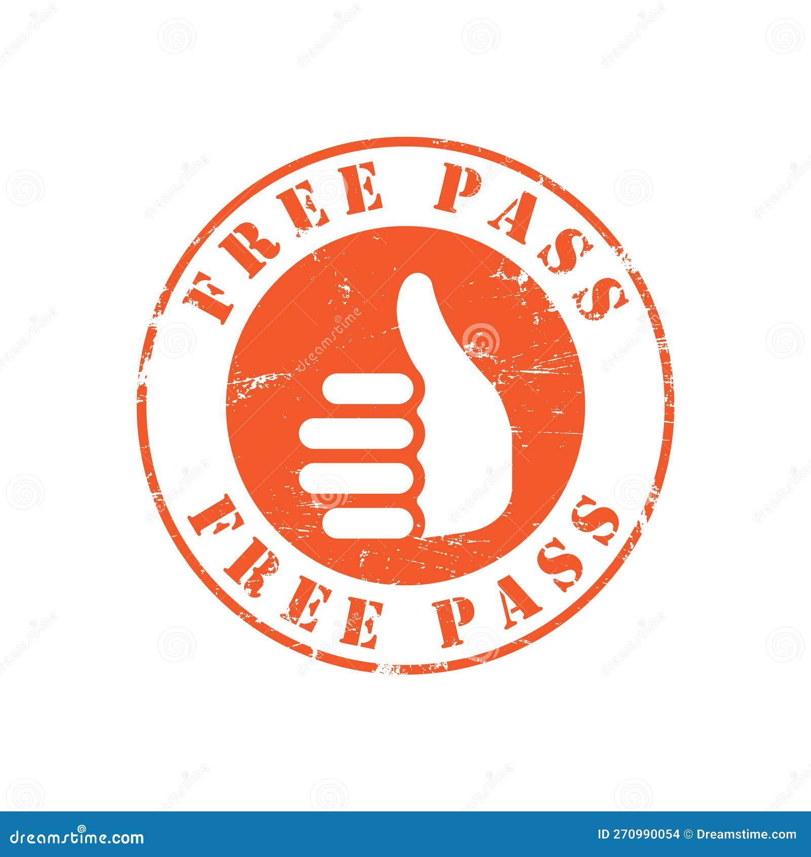 Thumb Stamp with Solid Color & Grunge Effect Stock Vector ...