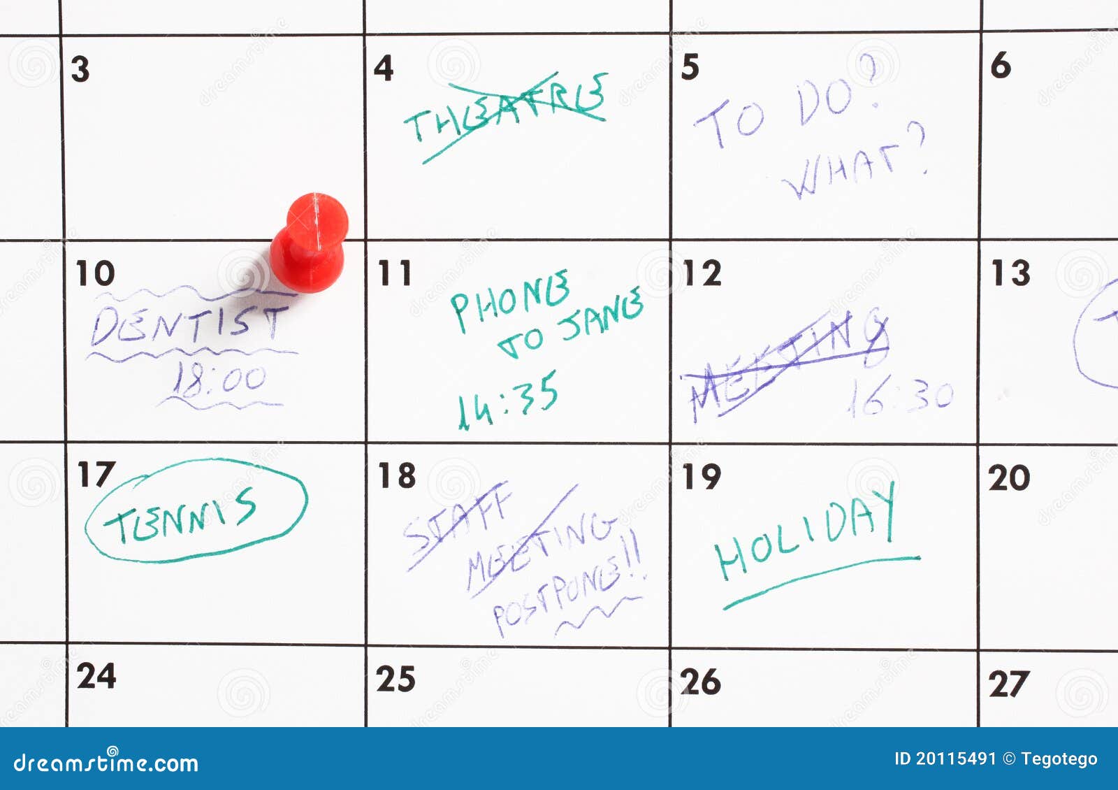 Thumb tack on calendar stock image. Image of calendar - 20115491