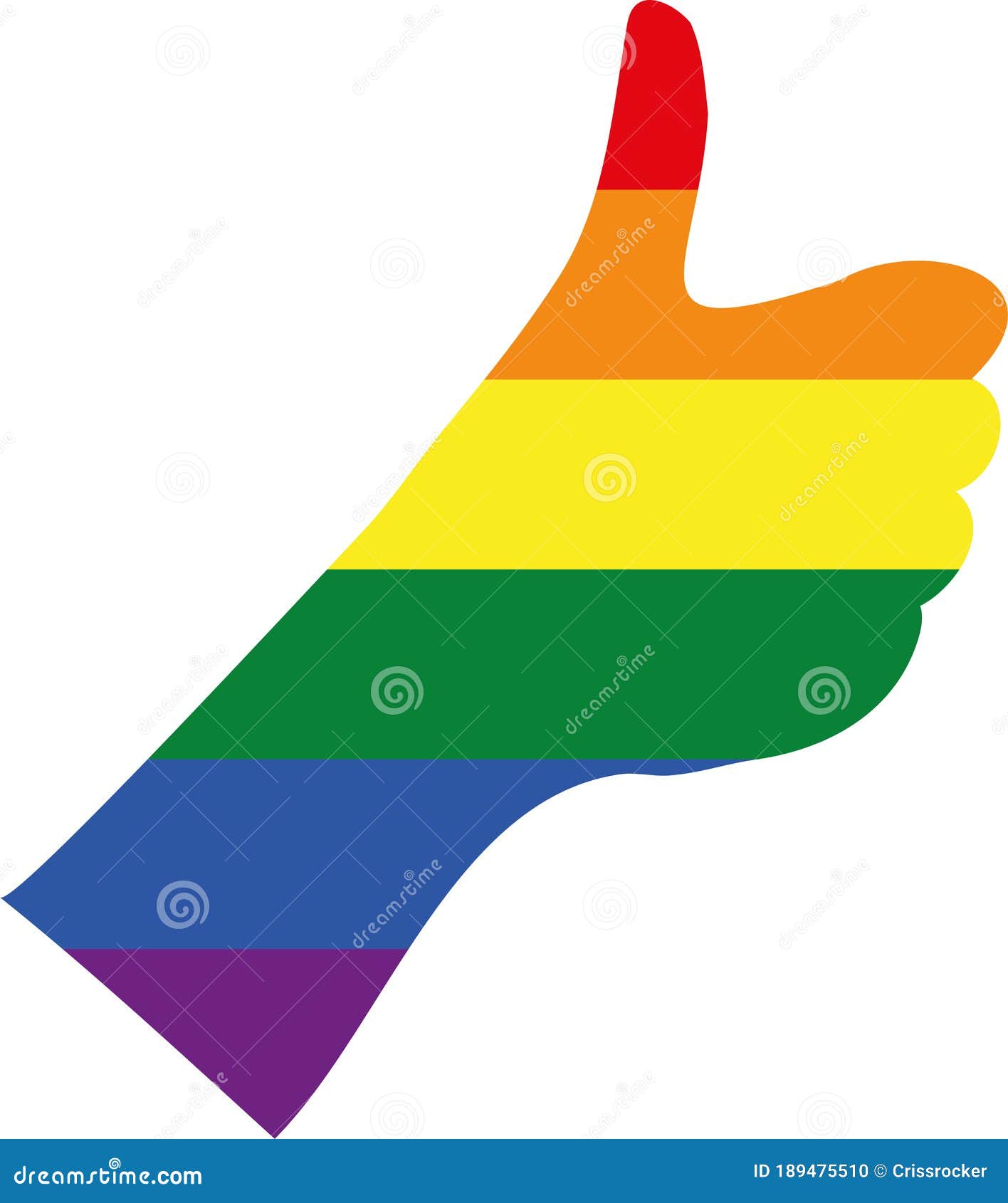 Thumb Up with Lgbt Rainbow, Like Gesture Stock Vector - Illustration of ...