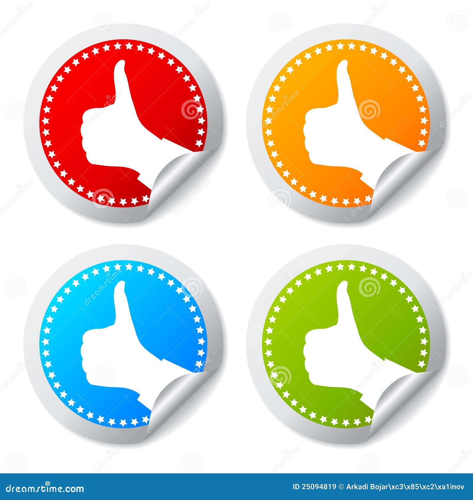 Vector Thumb Up Stickers Stock Illustrations – 226 Vector Thumb Up ...