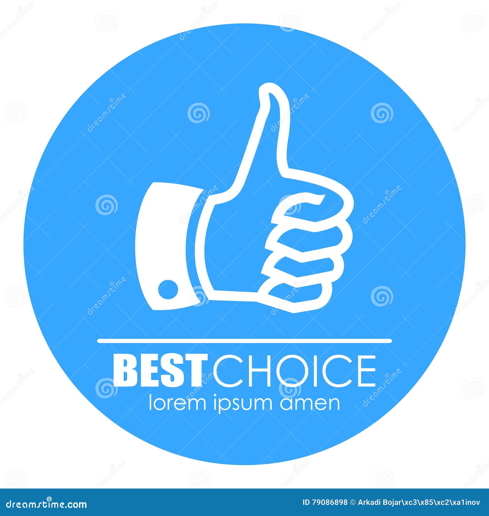 Thumb up best choice icon stock vector. Illustration of choice - 79086898