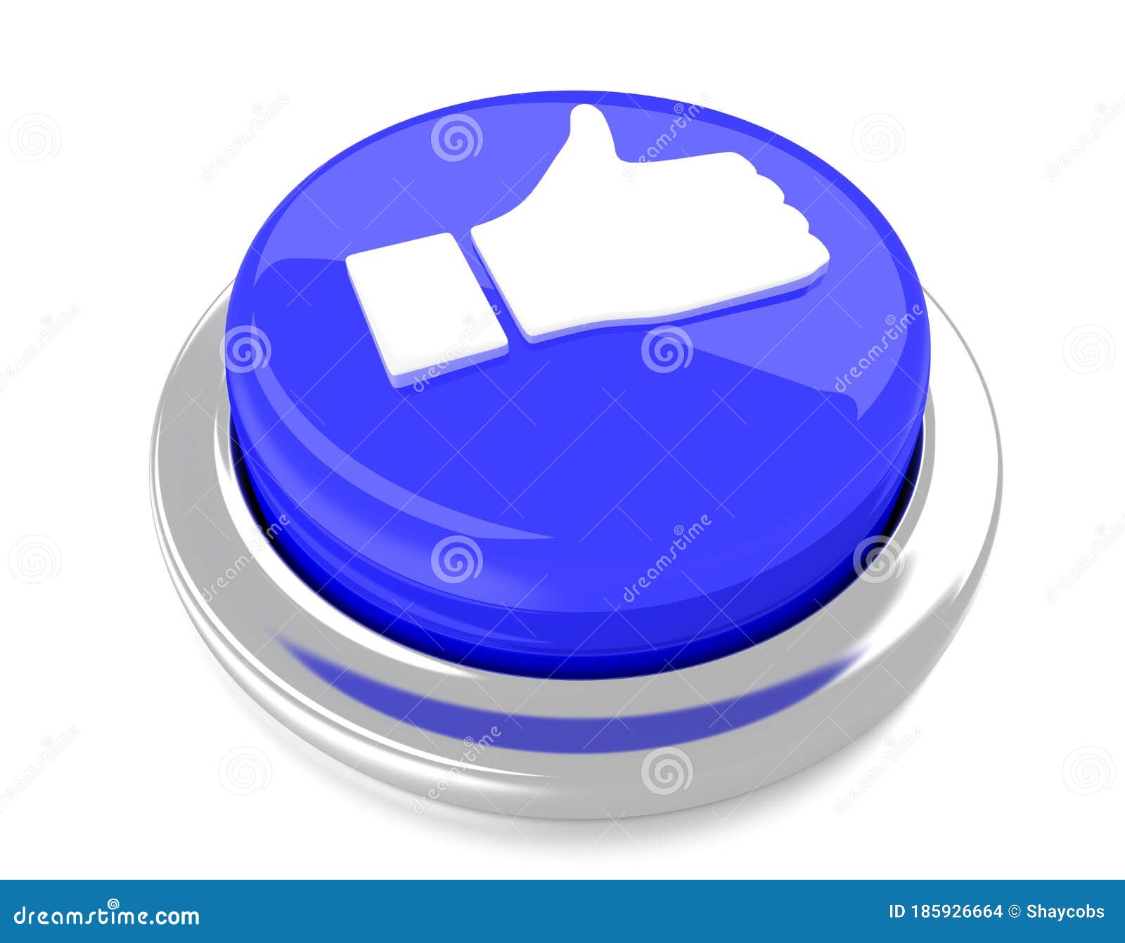 Thumb Up on Blue Push Button. 3d Illustration Stock Illustration ...