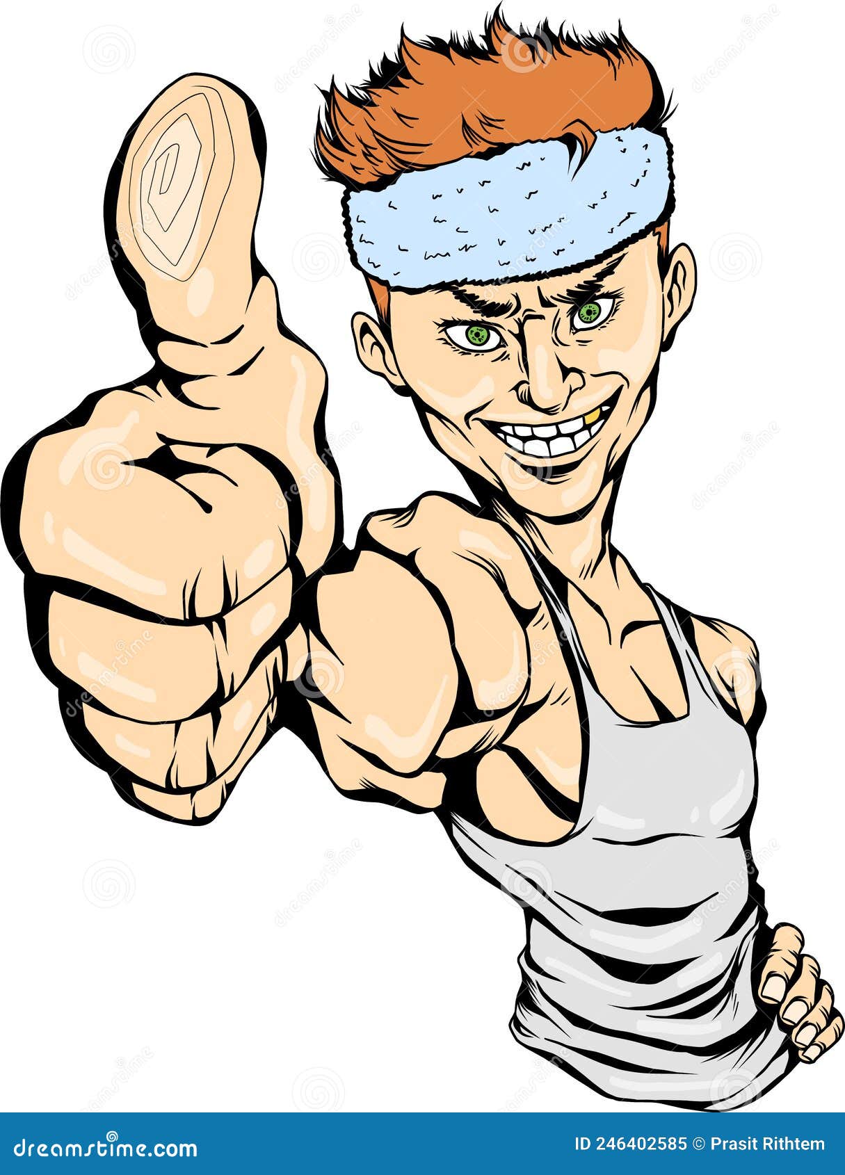 Thumb Up Boy with Confidence Smile Stock Illustration - Illustration of ...