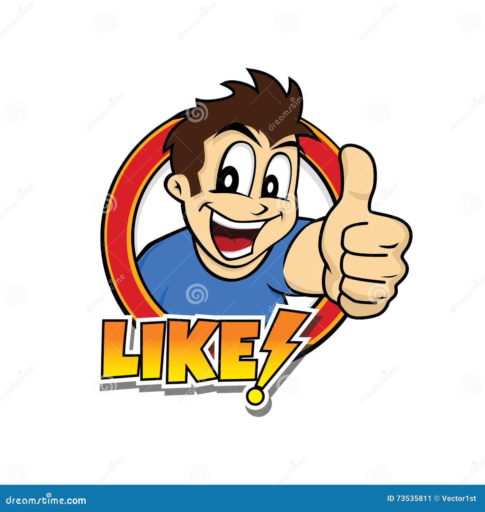 Thumb up cartoon character stock vector. Illustration of banner - 73535811