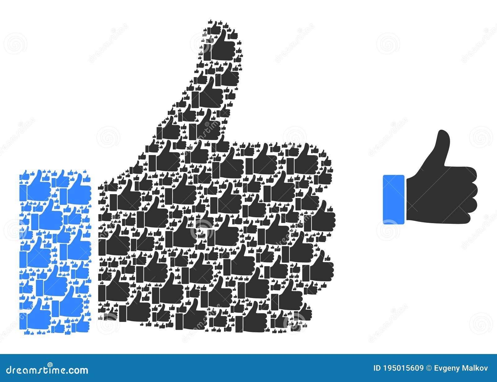 Thumb Up Collage of Self Items Stock Vector - Illustration of apply ...