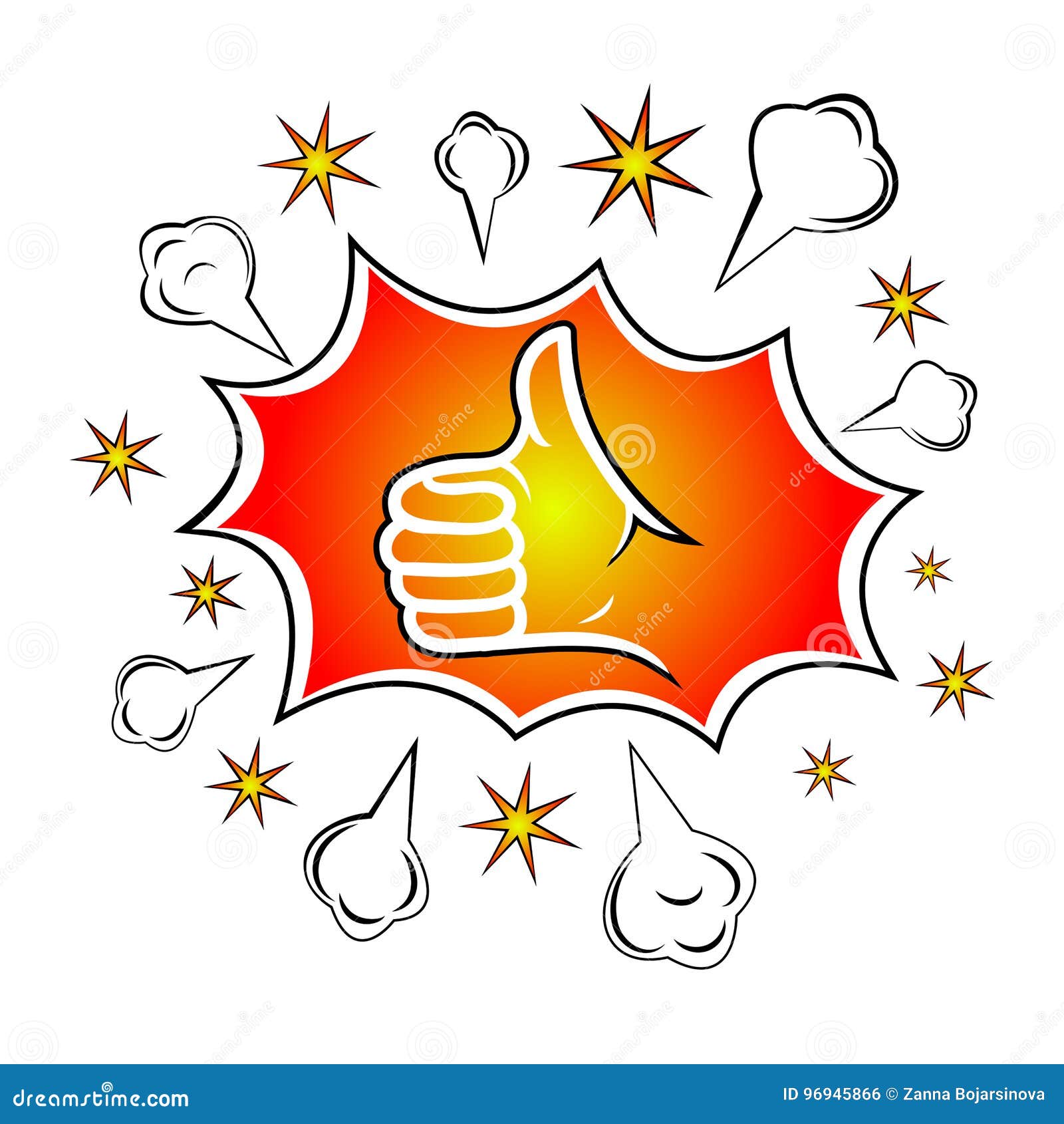Thumb Up. Comic Book Explosion Stock Vector - Illustration of text ...
