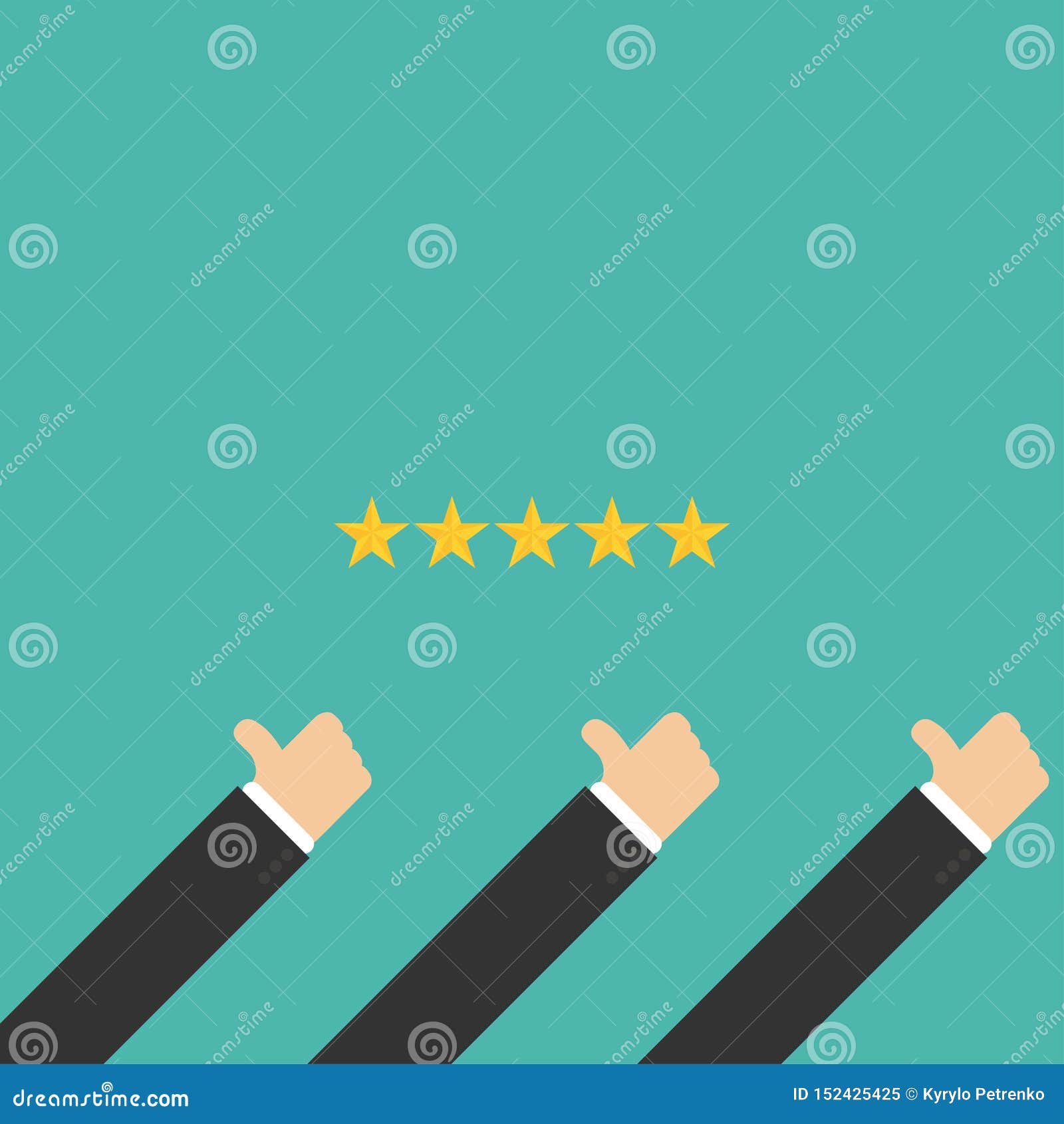 Thumb Up on Different Level Flat Design Stock Vector - Illustration of ...