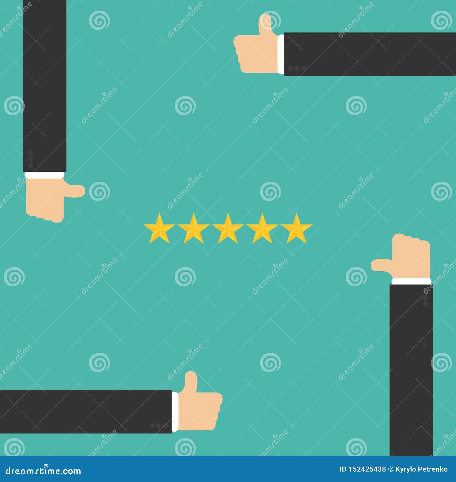 Thumb Up on Different Level Flat Design Stock Vector - Illustration of ...