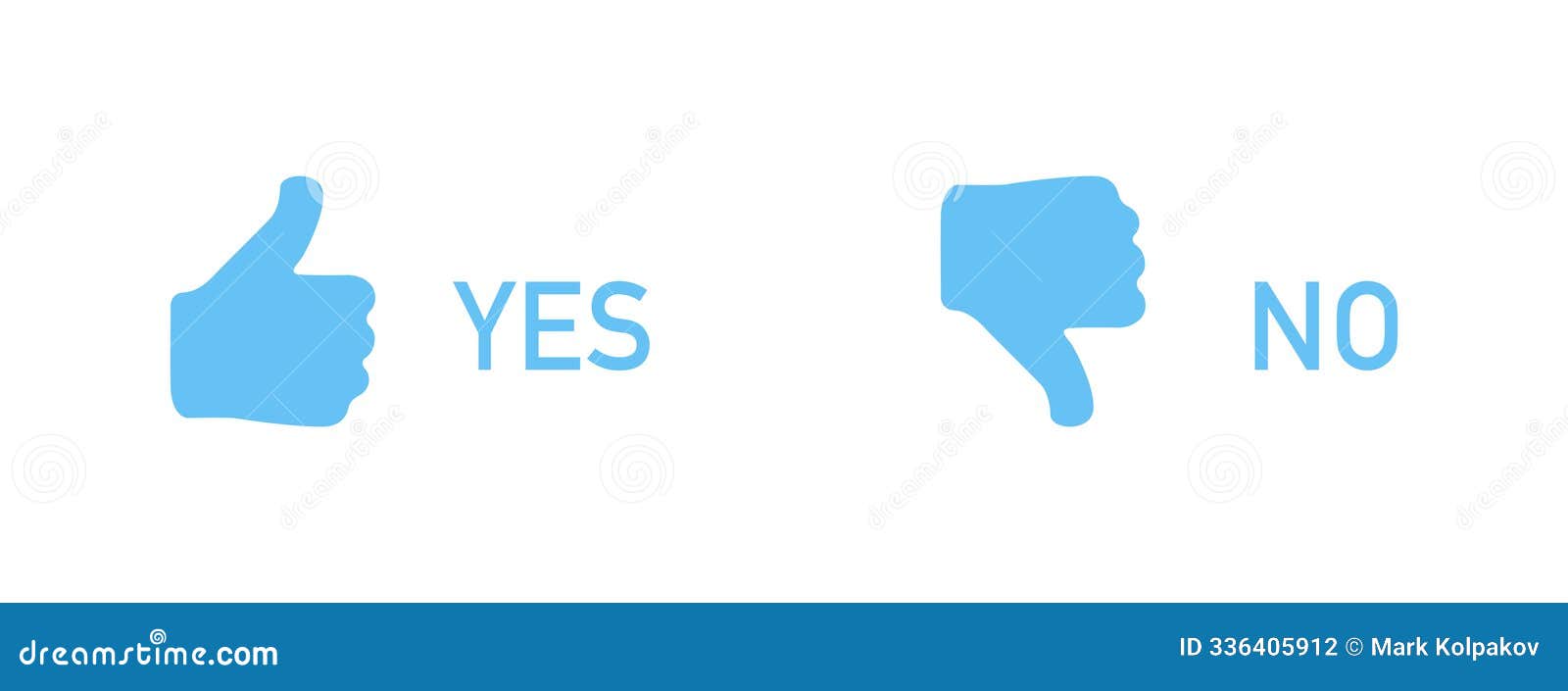 Thumb Up and Down Blue Icon. Yes or No Symbol Stock Vector ...