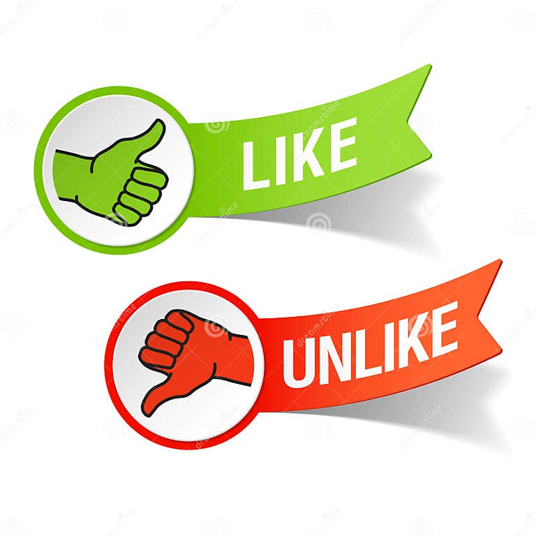 Thumb Up and Down Gestures - Like and Unlike Stock Vector ...