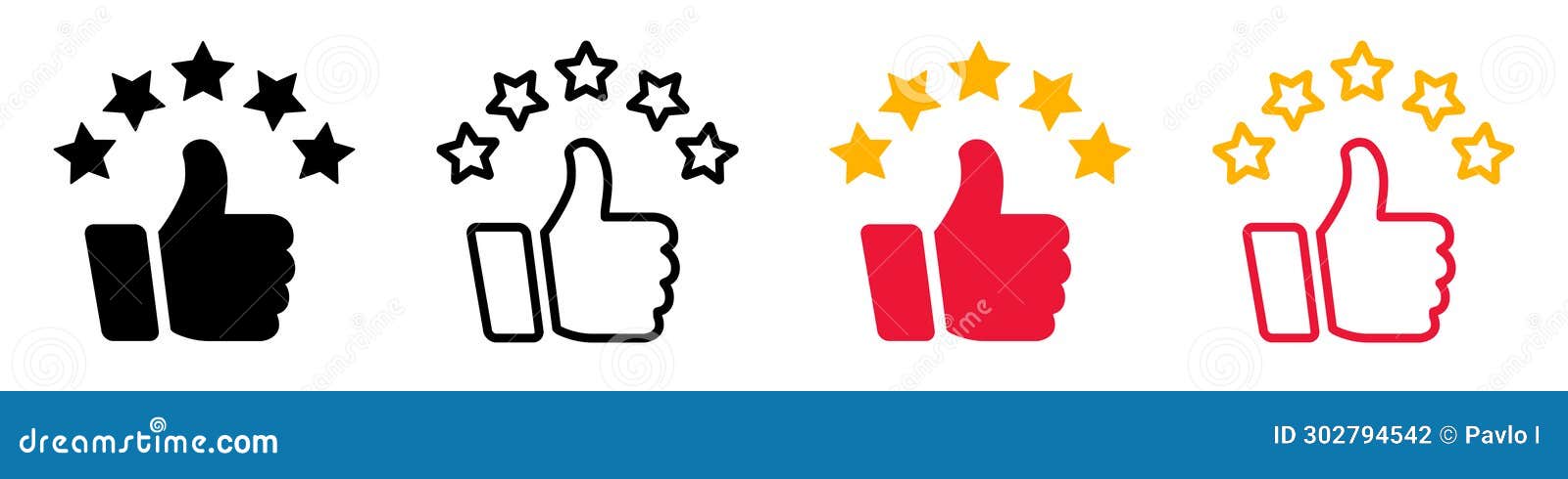 Thumb Up with Five Stars Set Icons, Best Rating Satisfaction, High ... Thumb Up with Five Stars Set Icons, Best Rating Satisfaction, High ...