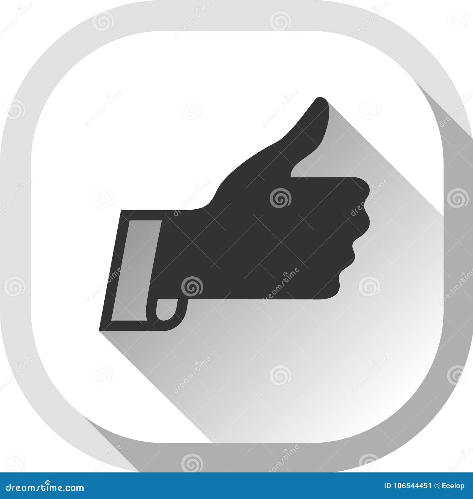 Thumb up, gray button stock vector. Illustration of friend - 106544451