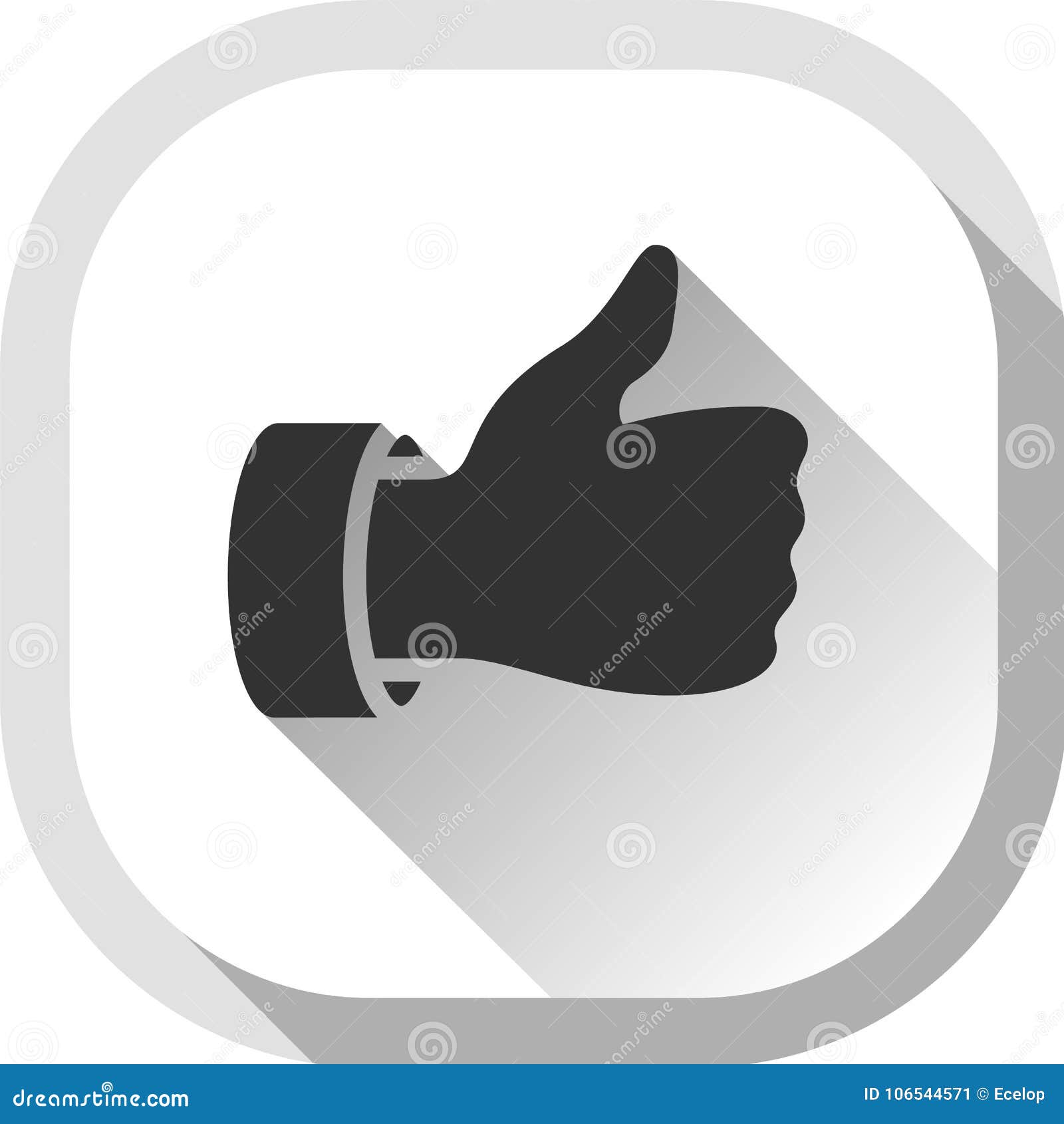 Thumb up, gray button stock vector. Illustration of group - 106544571