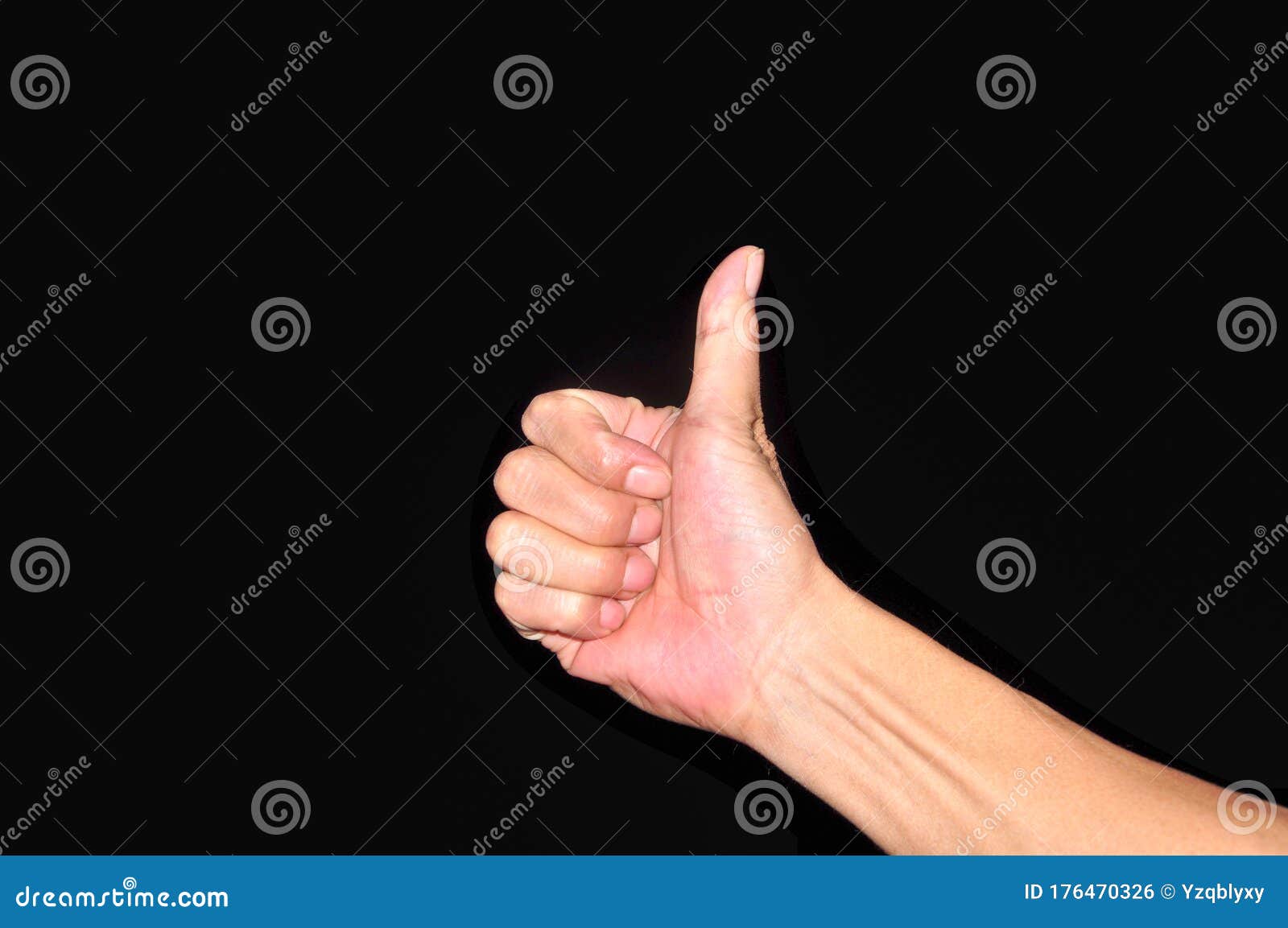 Thumb up of hand Gesture stock photo. Image of palm - 176470326