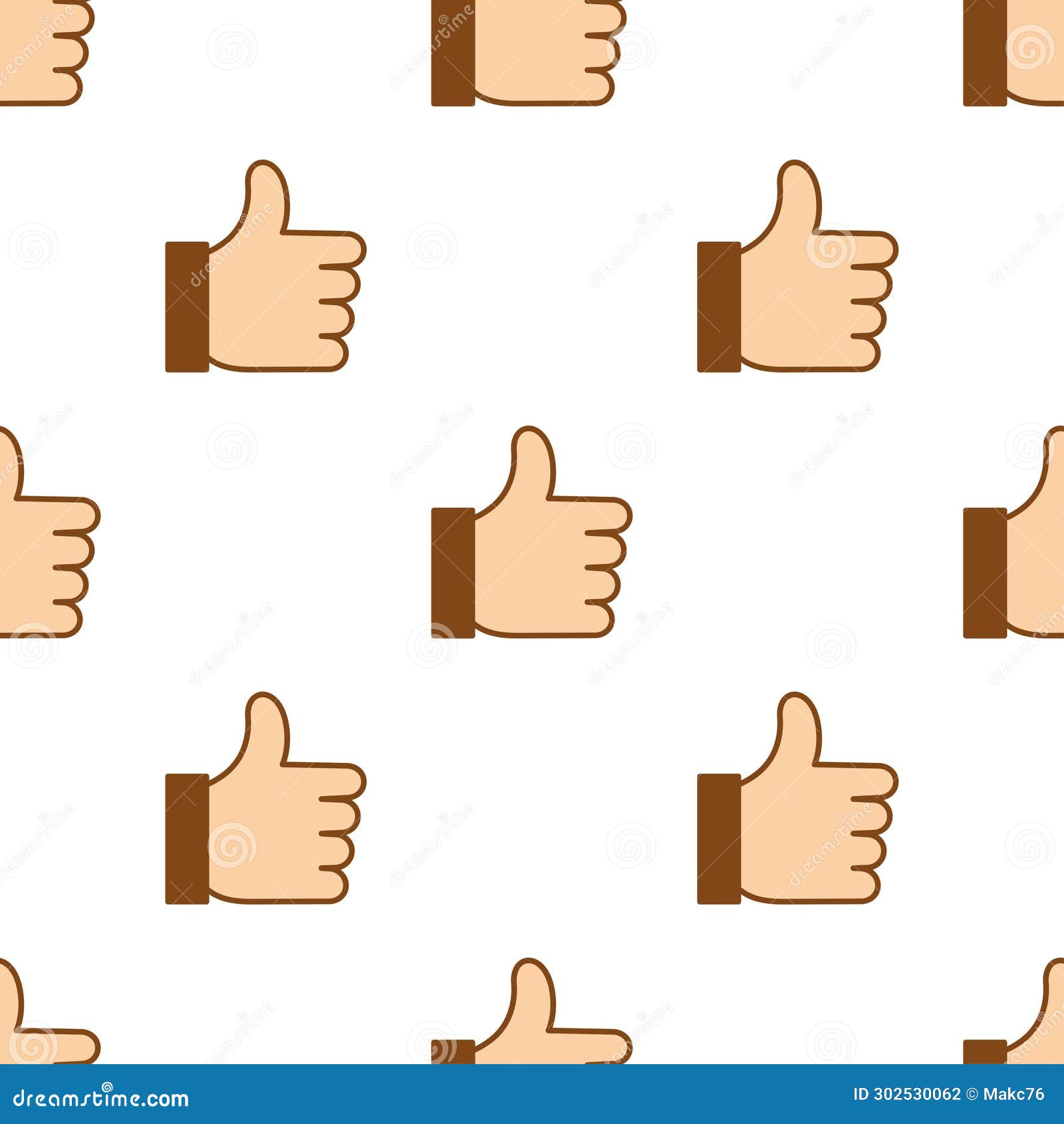 Thumb Up Hand Gesture Seamless Pattern. Hand Showing Symbol Like Stock ...