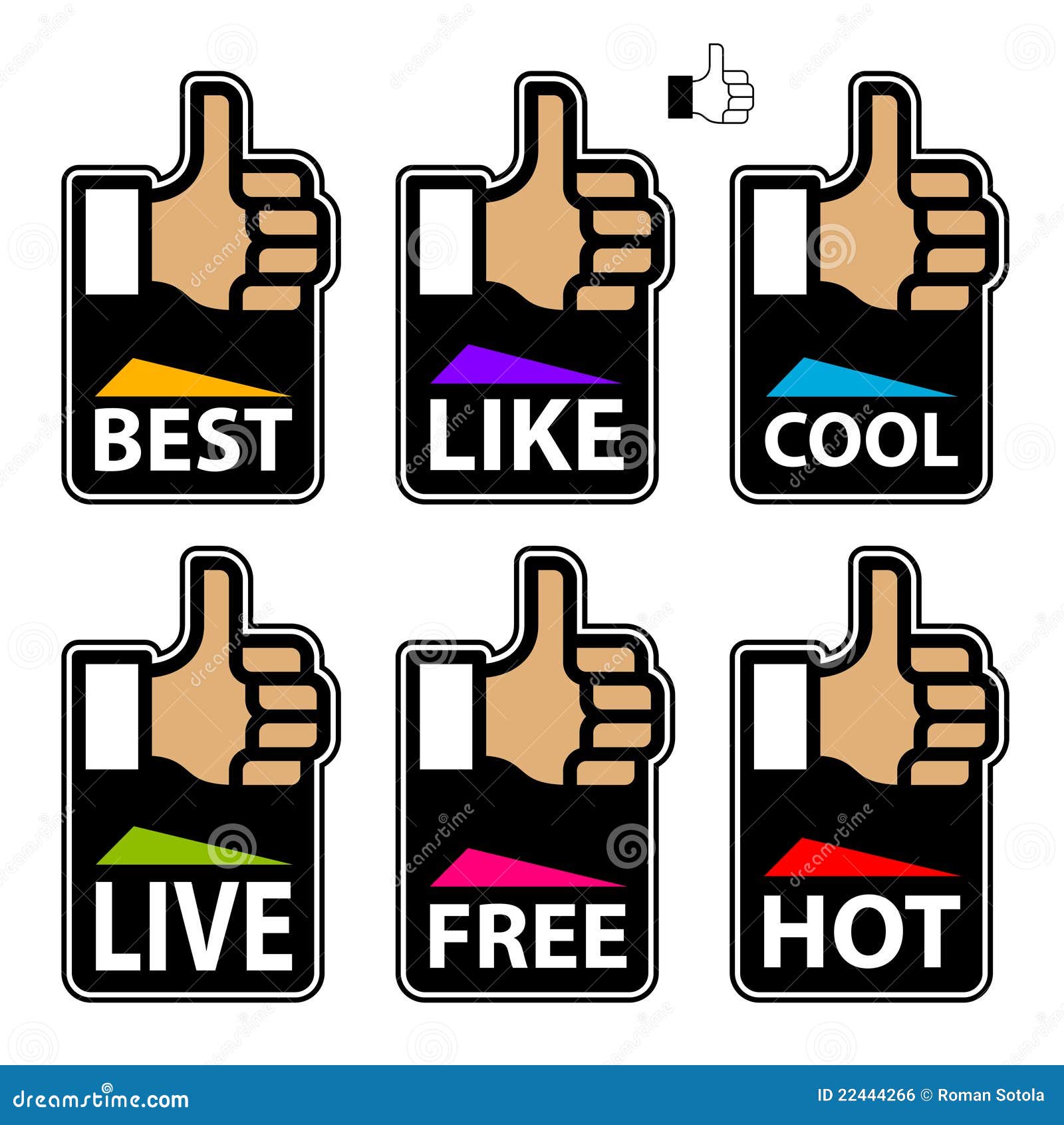 Thumb up hand labels stock vector. Illustration of retail - 22444266
