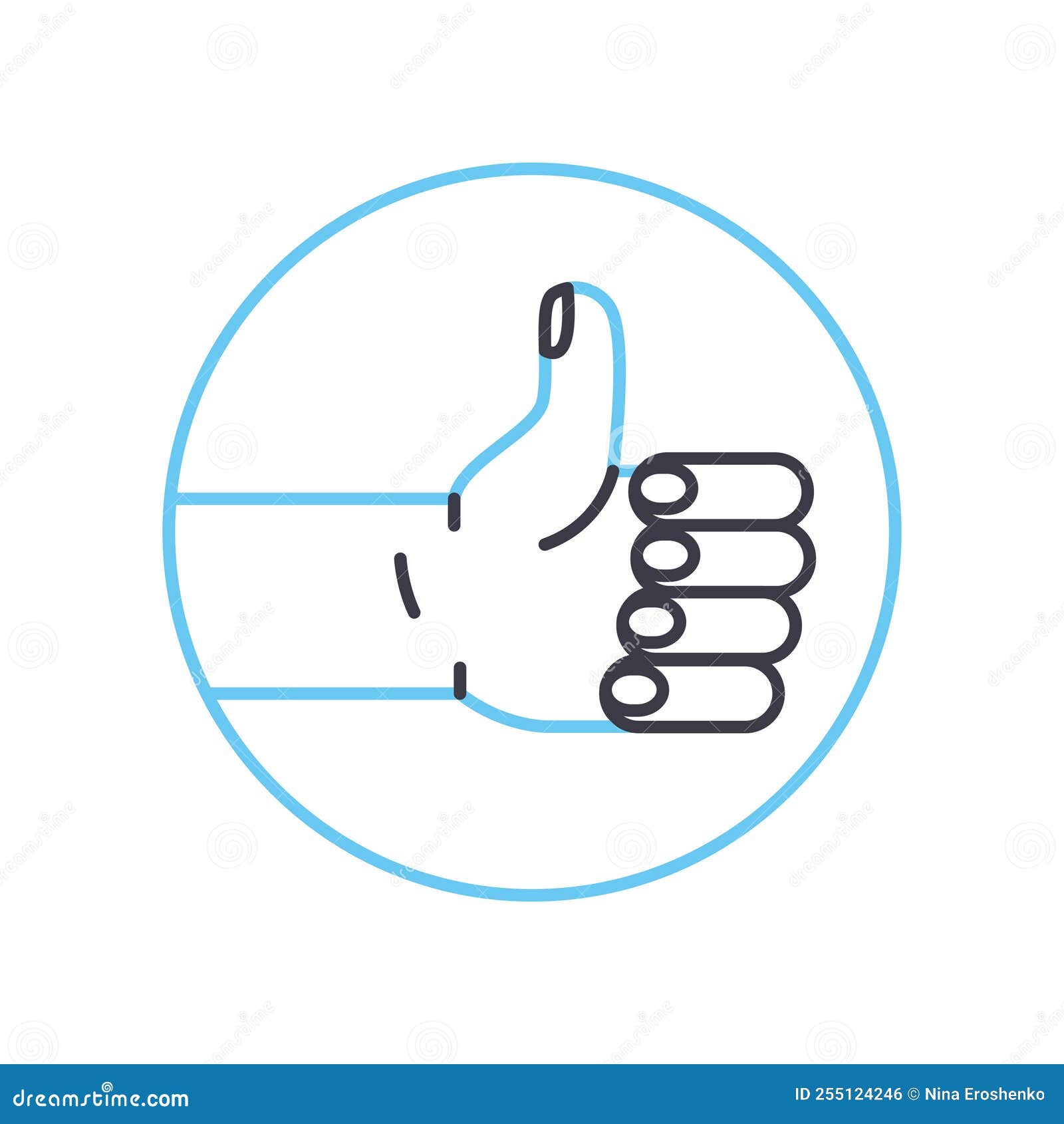 Thumb Up Hand Line Icon, Outline Symbol, Vector Illustration, Concept ... Thumb Up Hand Line Icon, Outline Symbol, Vector Illustration, Concept ...